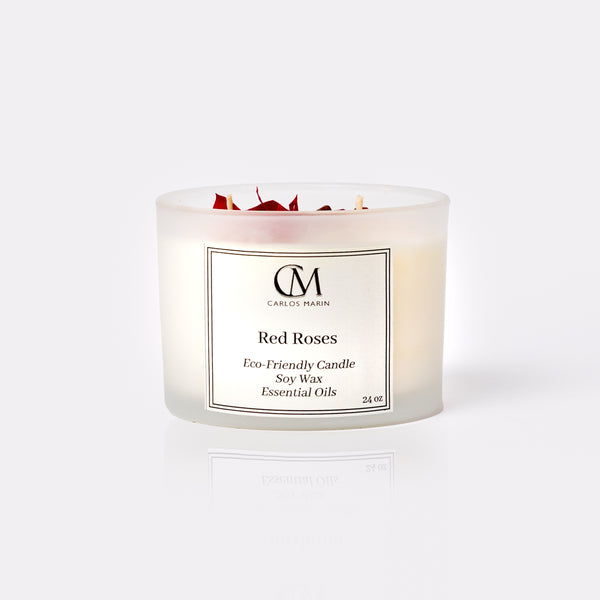 Red Rose Candle. 24 oz | Carlos Marin Designer